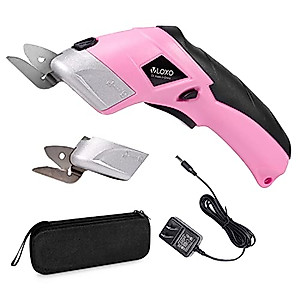 VLOXO 3.6V Cordless Electric Scissors with 2 Blades & 4.2V Rotary Fabric Cutter