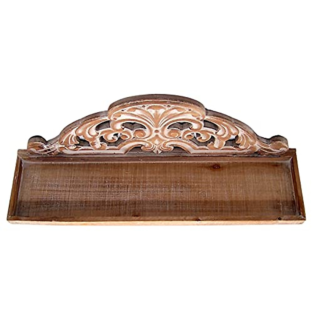 VIP Home & Garden Floating Shelf, Wall Mounted, Wood Shelf Accented with a Wood Scroll, Farmhouse Décor, 23.5 Inches