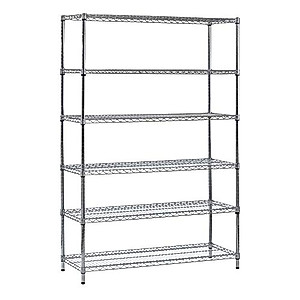 Muscle Rack WS481872-Z Steel Shelving Unit, 6 Shelf, 48" Width, 72" Height, 18" Depth, Zinc