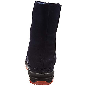 Japanese Cushioned Tabi Shoes Air Jog V 6 Clasps Toe Boots Short Version (12.5 Wide Women/11 Medium Men, Navy)