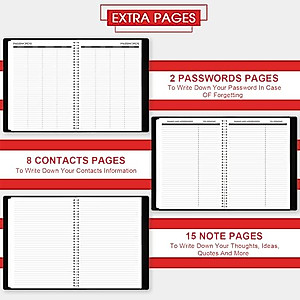 2024-2025 Monthly Planner/Calendar - Jul 2024 - Dec 2025, Monthly Planner 2024-2025, 18 Months, Faux Leather, 8.86" x 11.4", 15 Notes Pages, Strong Twin - Wire Binding, Tabs, Perfect Organizer - Black