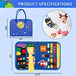 Rebala Busy Board Montessori Toys for Toddlers Sensory Toys Gifts for 1 2 3 4 Year Old Boys & Girls Preschool Toddler Activities Educational Travel Toy Learning Basic Dress Skills (Boy)