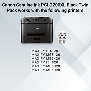 Canon PGI-2200XL Black Twin Pack Compatible to IB4120, MB5120, MB5420, IB4020, MB5020, MB5320
