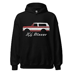 JG Infinite 1971 Chevy K5 Blazer CST Red and White Vintage Truck Owner Hoodie