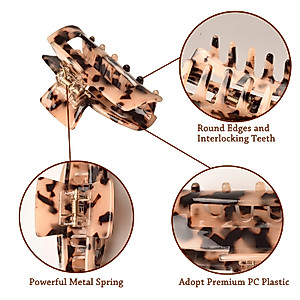 Hair Acetate Claw Clips, 4 Pcs Medium Acrylic Celluloid Design Claw Clips, 3.4" Hair Clips Marble for Thick Hair Bride Women Girls