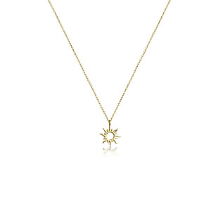 Kyerlyn Simple Sun Necklace Cute Tiny 14k Gold Plated Choker Necklaces Hollow Necklace for Women Dainty Gold Necklaces Minimalist Trendy Jewelry Gifts for Girls