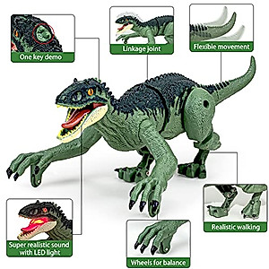 RC Dinosaur Toys for Kids,Electronic Robot Remote Control Dinosaurs Toy with Light Up & Growling Sounds & Walking,Dinosaur Robot Toy Birthday Gift for 3 4 5 6 Ages Boys Girls