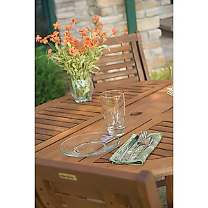 Overstock Eilaf Eucalyptus Round Folding Outdoor Dining Table - 43 inches