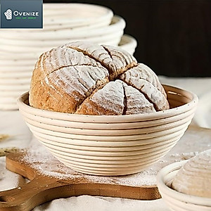 Banneton Bread Proofing Basket Set of 16, Bread Making kit for Sourdough | Made of 100% Organic, Odorless & Splinter Free Rattan, Proofing Bowls for Sourdough Bread, Proofing baskets (Premium Kit)