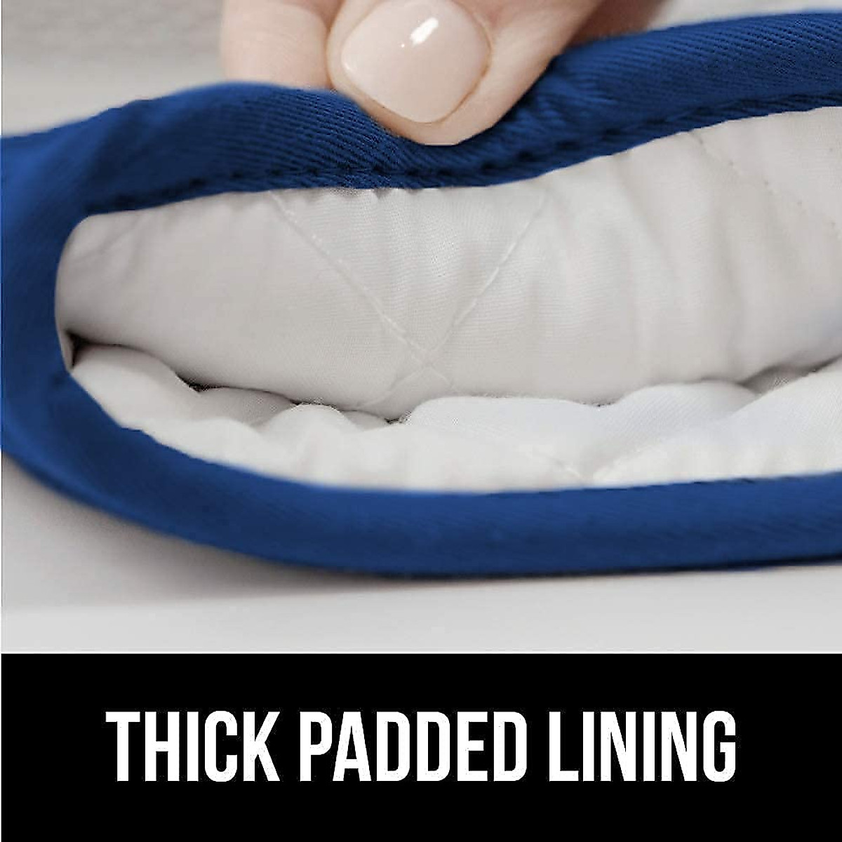 Gorilla Grip Silicone Oven Mitts Set and Box Grater, Both in Blue Color, Oven Mitts are Heat Resistant, Grater is 4-Sided, Includes Detachable Container, 2 Item Bundle