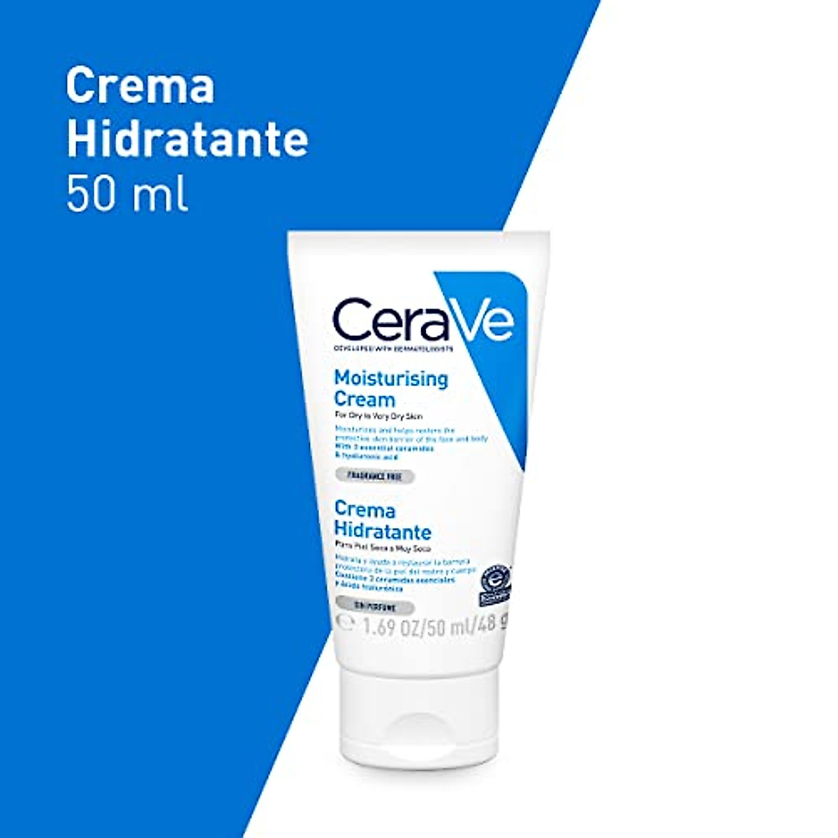 CeraVe Moisturising Cream 50ml, fragrance free