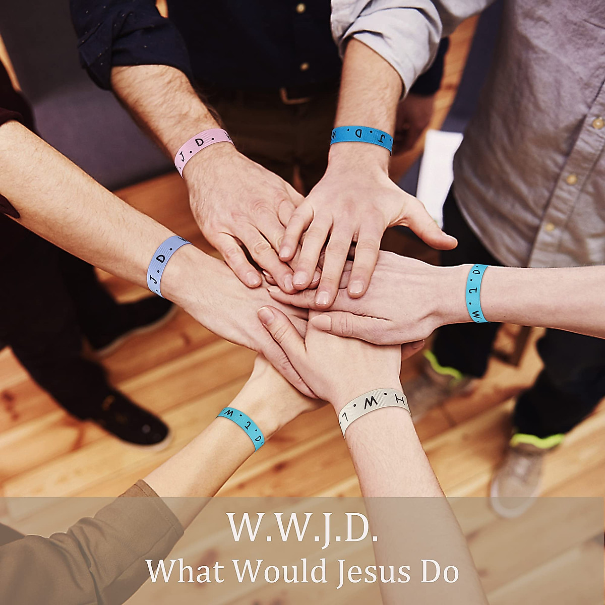 FUNRUN JEWELRY 30Pcs WWJD HWLF Bracelets What Would Jesus Do Woven Wristbands for Men Women Religious Christian W.W.J.D Bracelet for Fundraisers