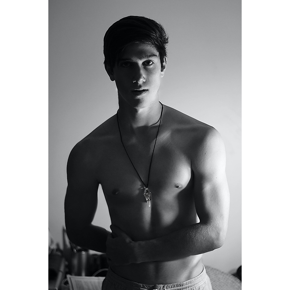 XIANNVXI Amethyst Necklace for Men Women Healing Crystal Stone Pointed Adjustable Black Rope Natural Gemstone Pendant Necklaces Jewelry