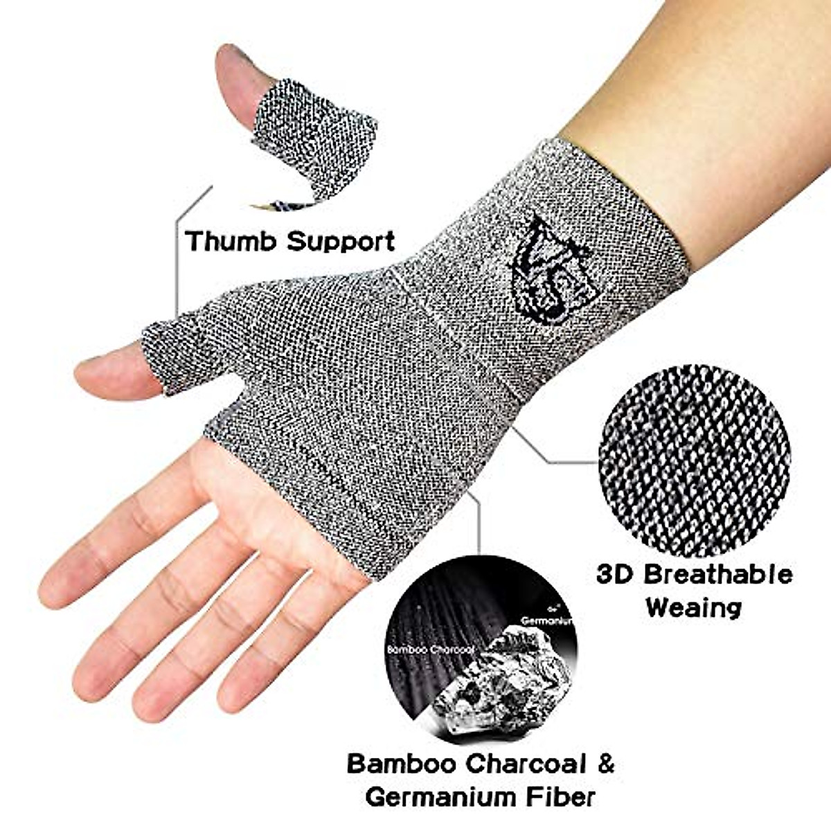 Vital Salveo-Compression Recovery Wrist and Thumb Support, For Arthritis, Joint Pain, Tendonitis, Fatigue, Carpal Tunnel Syndrome, Sprains, Hand Instability, and Wrist Pain(1PC)-Medium