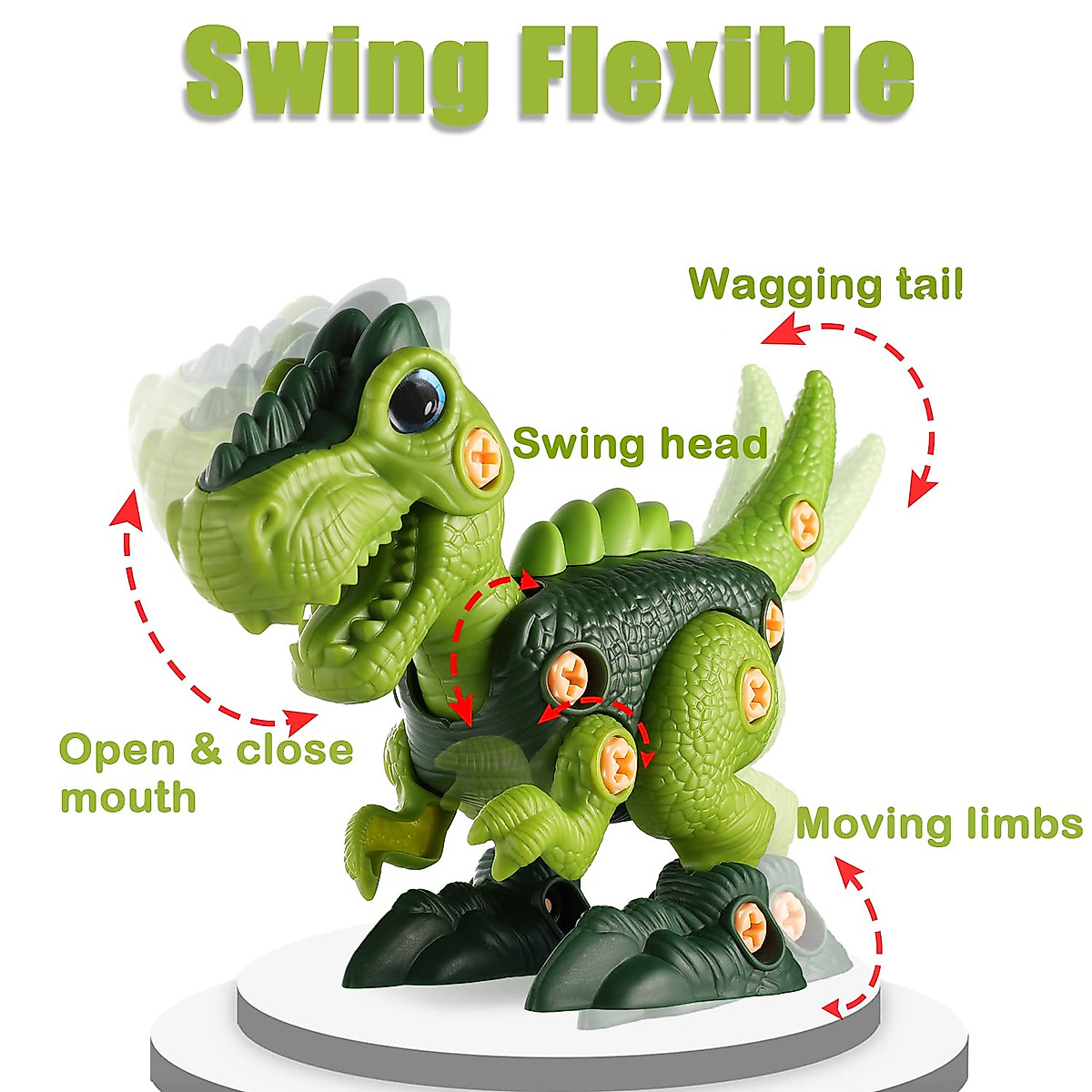 Alyfini Dinosaur Toys Kids Toy for 8,7,6,5,4 Year Old, Take Apart Dinosaur Toys Stem Educational Construction Building Toys for Kids with Electric Drill, Birthday Gifts for Toddlers Boys Girls Age 3-5