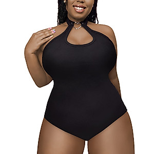 Littleforbig Cotton Romper Heartbreaker Collared Onesie Bodysuit Black XS