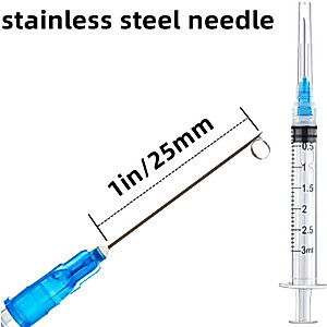 15 Pack 3ml 23Ga Plastic Syringe with Measurement for Scientific Labs and Industrial Dispensing, Disposable Individually Wrapped (15, 3ml-23Ga)