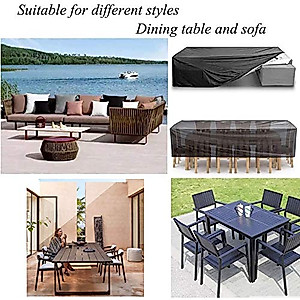 XYXH Outdoor Patio Table Covers Waterproof 106" L x 106" W x 35" H, Rectangle Garden Furniture Covers, Patio Furniture Covers Square, Tear-Resistant Durable 420D Oxford Fabric Anti-Snow