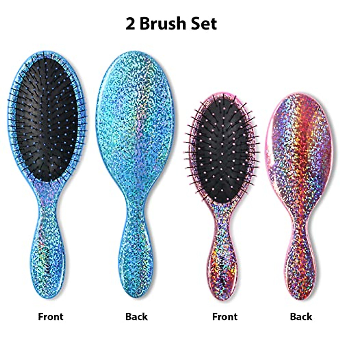 MagicSpell pro 2 brush set for all hair types (Shiny Blue & Pink)