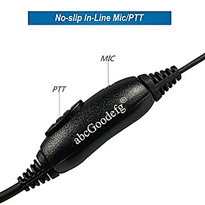abcGoodefg 1 Pin 2.5mm Walkie Talkie Earpiece Headset with Mic PTT, G Shape Two Way Radio Earpiece Compatible with Motorola Radios Cobra Talkabout MH230R MH230TPR MR350R MS350R MT350R (2 Pack)