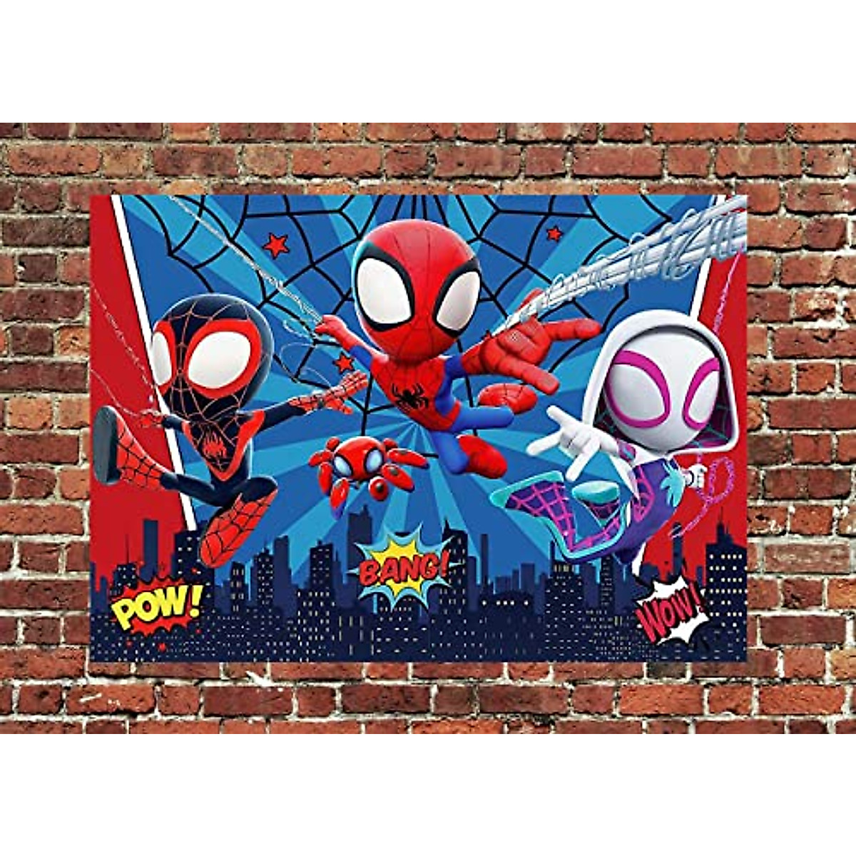 Spidey and His Amazing Friends Backdrop, Spiderman Hero Background for Kids Birthday Party Decoration, 5 x 3 ft Superhero and His Amazing Friends Photography Banner for Baby Shower (Spidey Backdrop)
