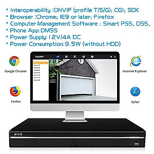 EmpireTech Surveillance NVR Smart AI NVR 8 Channel 1U 4K&H.265 None POE Version Pro Network Video Recorder Max 320Mbps Incoming Bandwidth,Support SMD+,NVR5208-4KS2