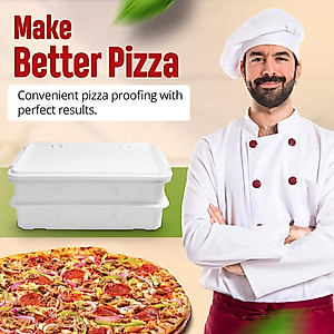 YAANI Pizza Dough Proofing Box Set, Pack of 2 Stackable Bread Proofing Box with Lids, Pizza Wheel, Dough Whisk, Dough Scraper, Perfect for Pizza Dough, Sourdough, Food Storage Container
