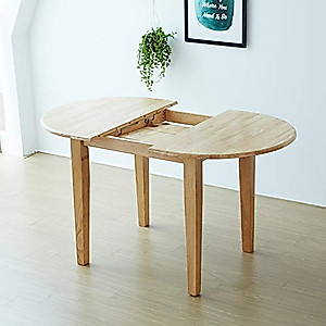 Livinia Tapas Expandable Dining Table, Solid Top Extending Table Rise 40.9" to 53.1", Modern Kitchen Table, Leisure Desk for Kitchen Dining Living Room Apartment (Natural)