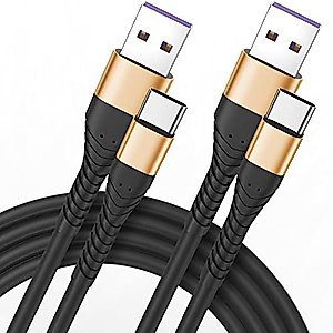 USB Type C Charger Cable Fast Charging 6ft,2Pack 6Foot Long USB A to USB-C Phone Charging Cord for Samsung Galaxy S20 S10 S10E S9 S8 Plus Note 10 9 8,Z Flip,LG V50 V40 V30 V20