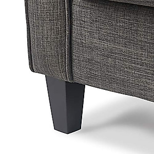 Serta Harmon Reversible Sectional Sofa, Modern L-Shaped Couch for Small Spaces, Soft Fabric Upholstery, Rolled Arm, Dark Gray