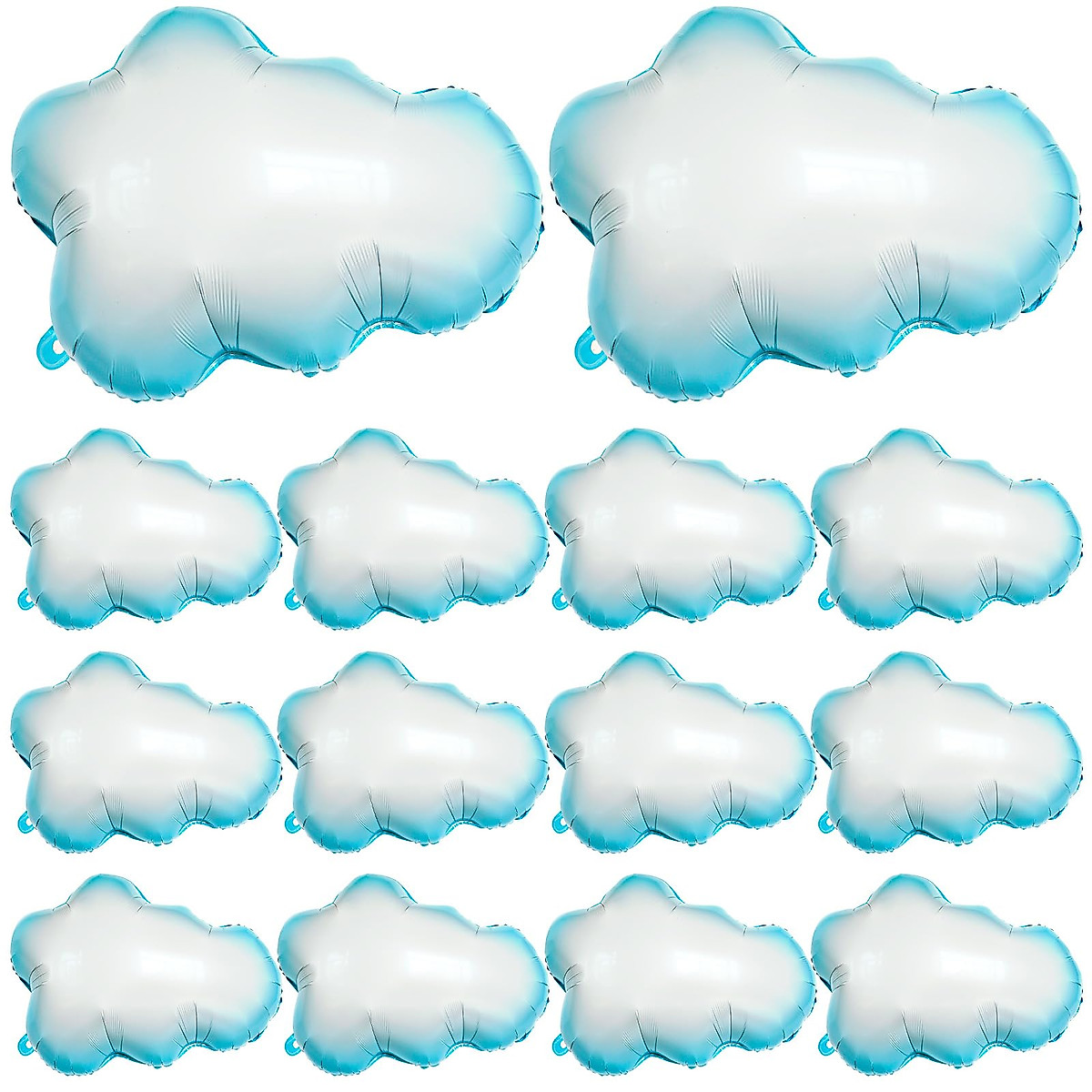 14 Pcs Cloud Balloons, Large White Clouds Foil Mylar Balloons, Happy Cloud Mylar Balloon for Birthday Themed Party Decorations Supplies
