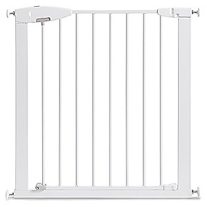 Munchkin® Easy Close Pressure Mounted Baby Gate for Stairs, Hallways and Doors, Walk Through with Door, Metal, White, 35x29.5 Inch (Pack of 1)