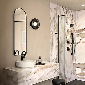 Moen Matte Black 8-Inch Shower Arm and Flange, S122BL