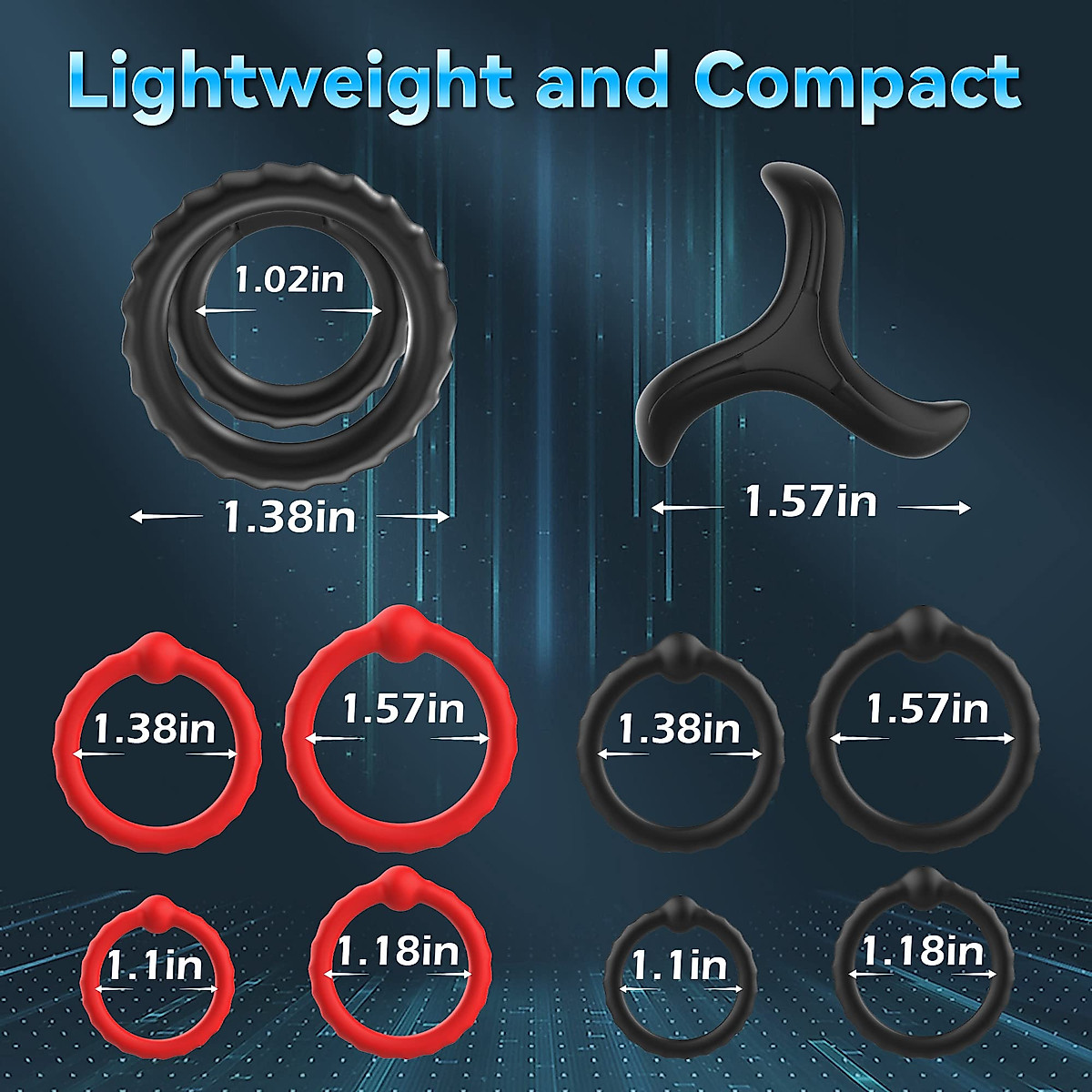 Silicone Penis Ring Set Sex Toys for Men, Amortoy 10 PCS Men’s Cock Rings Penis Sleeve Shaft for Erection Enhancing, Soft Stretchy Male Sex Toys, Adult Toys for Couples Pleasure