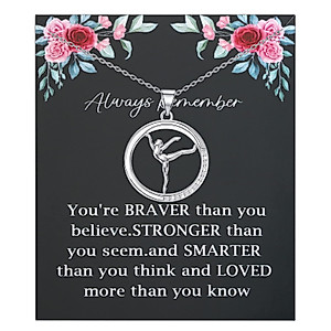 WSNANG Dancer Necklace Dance Recital Dancer Gift Dance Pendant Jewelry for Daughter Niece Granddaughter Dance Lover Graduation Gift (nc-braver card)