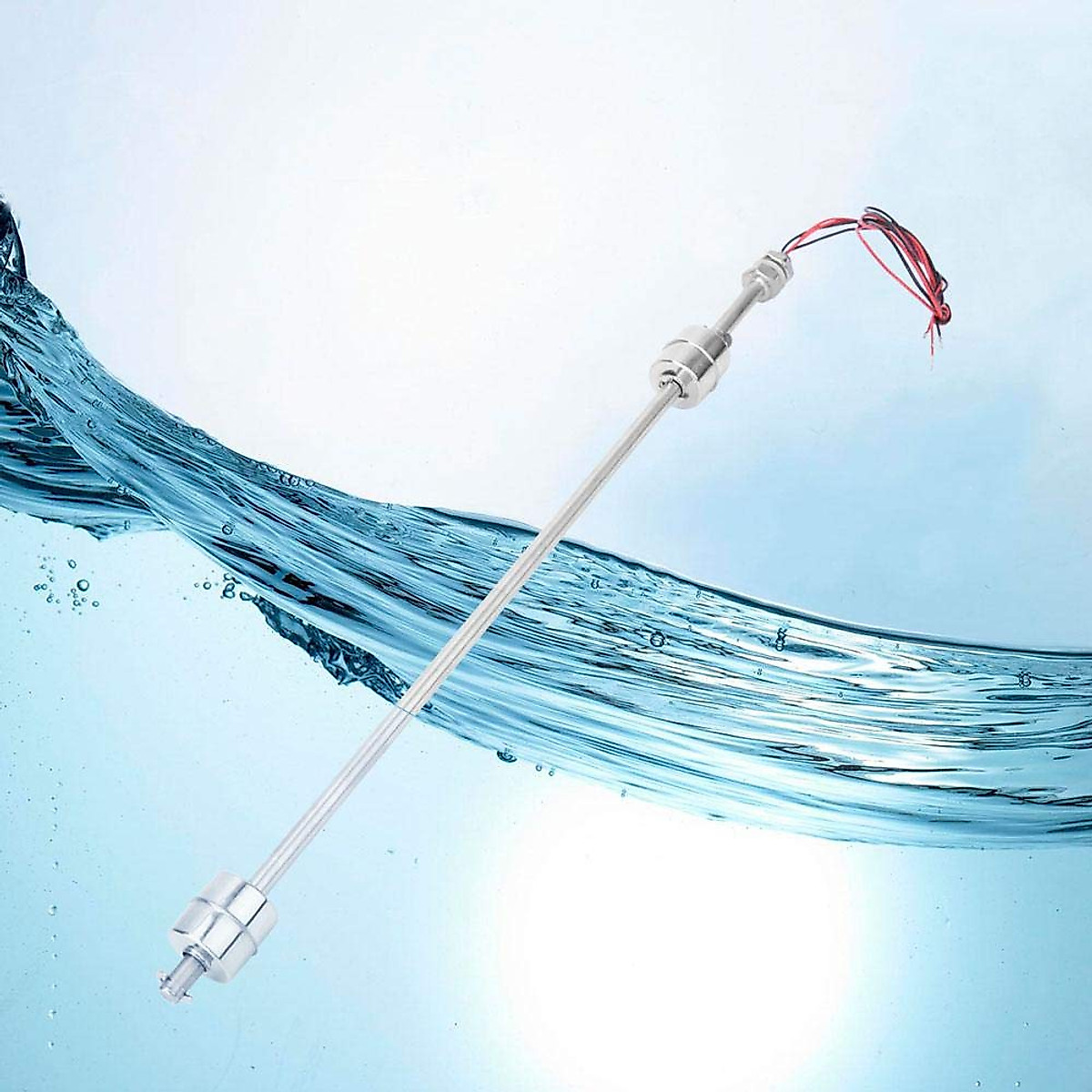 Liquid Level Sensor, DC 0-110V Large Size Stainless Steel Double Ball Switch Water Level Controller Sensor Switch for Water ,Pool,Sink,Fish ,etc(400mm)