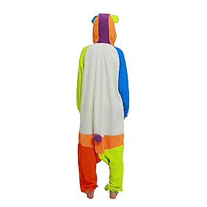 Adult Onesie Bear Halloween Costume Hooded One Piece Pajamas Sleepwear Small