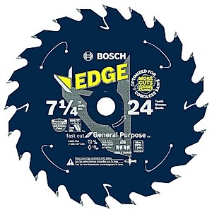 Bosch CBCL724 7-1/4 In. 24 Tooth Edge Cordless Circular Saw Blade for General Purpose