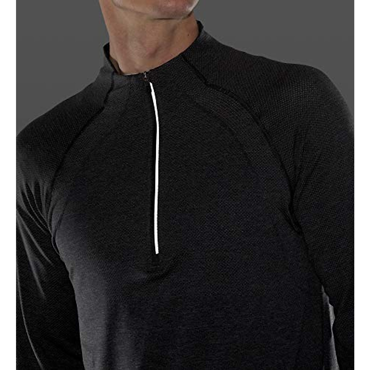 Lululemon Athletica Mens Metal Vent Tech 12 Zip Long Sleeve Shirt (Deep Coal, M),Medium