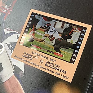 ORIMAMI Sport Fans Gifts - Signed Tom Brady Wooden Framed Photo Art Decor with 1x35mm Memorabilia Film Display,Cool Collectible Gifts for Football Fans - 8x6 Inches