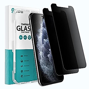 Syncwire Privacy Screen Protector for iPhone 11 Pro Max/XS Max 6.5" [2-Pack], Anti Spy Tempered Glass Film with Auto Alignment Tool [9H, Shatterproof, Bubble Free, Sensitive Touch, Anti-Smudge]