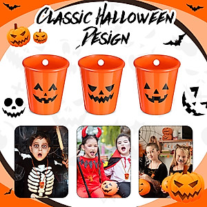 Geelin 24 Pieces Halloween Shot Glass Necklace Halloween Party Cups Necklace on Beaded Plastic Shot Necklace Cups for Halloween Party Decorations Supplies (Orange, Pumpkin)