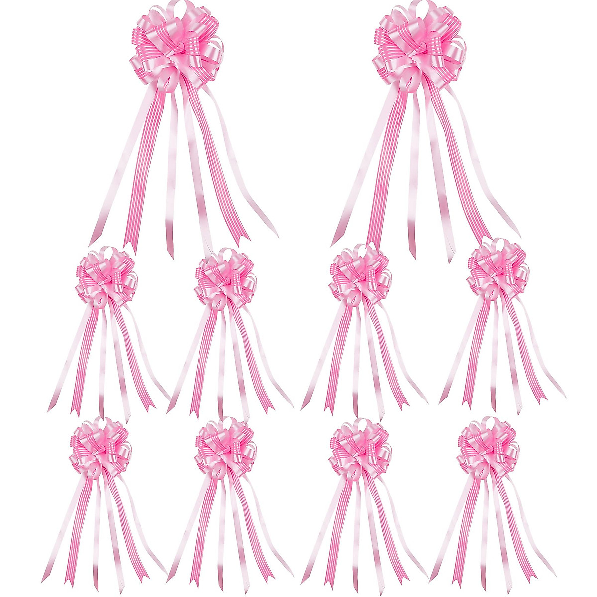 Big Bow for Present Basket Bows for Gift Wrapping Car Bows Big Car Bow Package Bows Large Pull Bows Bulk B2-Deep Pink-10pcs