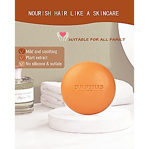 SAPHUS Argan Oil Shampoo Bar for Strengthening, Cleansing & Moisturizing Dry & Curly Hair,Travel Size, Zero Waste