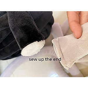 4 LBS Super Bulky Chunky Yarn, 1.2inch Thick Beige Velvet Washable Softee Hand Knitting Giant Jumbo Tubular Yarn for Arm Knitting Extreme DIY Blankets Rugs Pillow Making 85 Yards