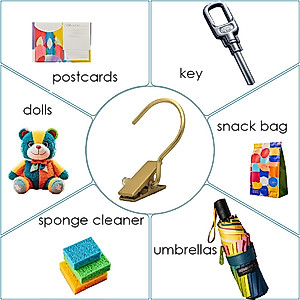 Koobay Boot Hangers Clips Hanging Laundry Hooks Clothes Pins Hanger with Clip, Portable Golden Home Travel Hangers for Socks Towels Shoes Clamps,Heavy Duty Closet Hanger Organizer (10 Pack)