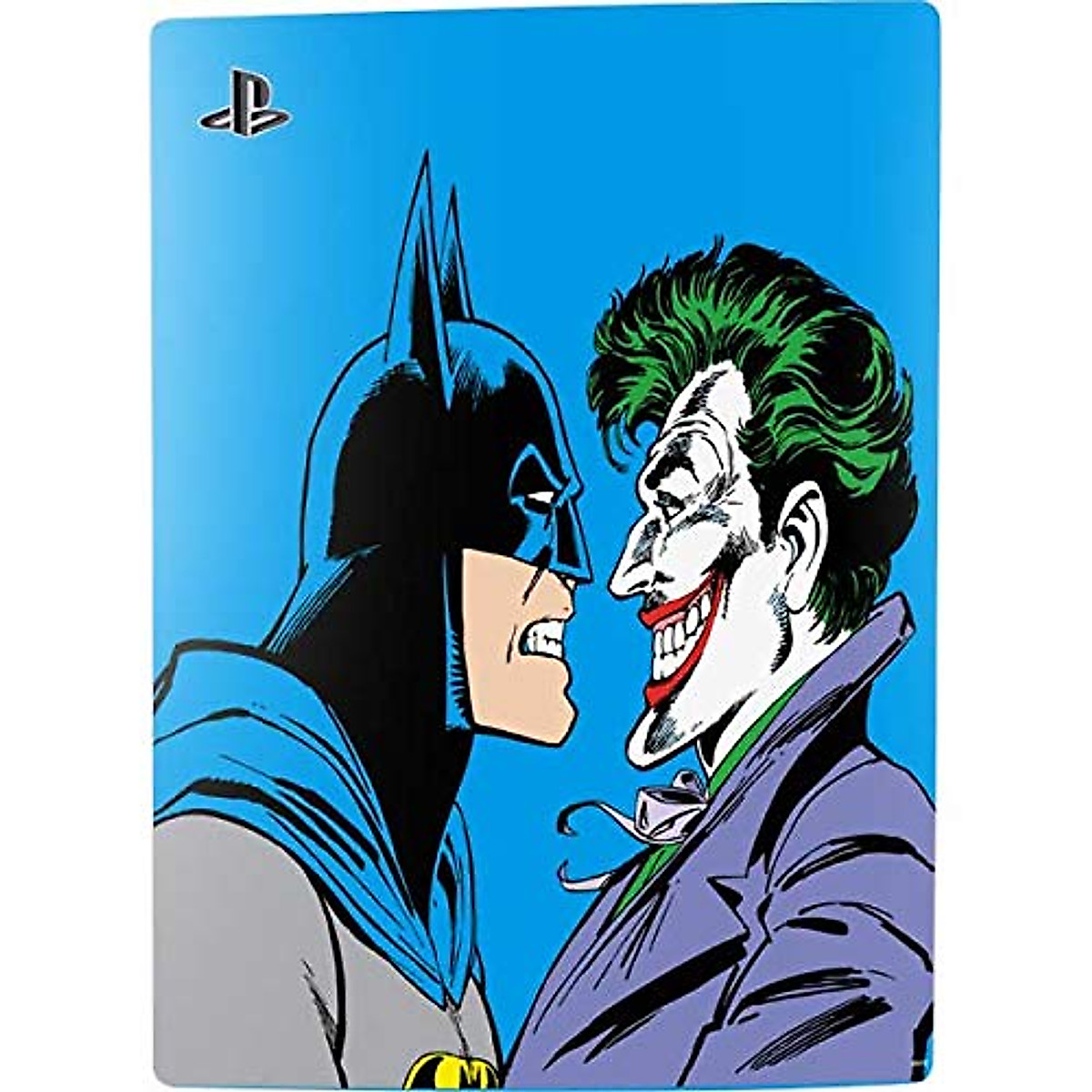 Skinit Decal Gaming Skin Compatible with PS5 Digital Edition Console + Controller - Officially Licensed Warner Bros Batman vs Joker - Blue Background Design