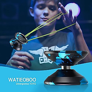 WATIEOBOO Yoyo Professional,Metal Responsive Yoyo for Kids Beginners, Unresponsive Yoyo for Adults Intermediate-Advanced Players with Glove and 10 Replacement Yoyos Strings-Model WA-01