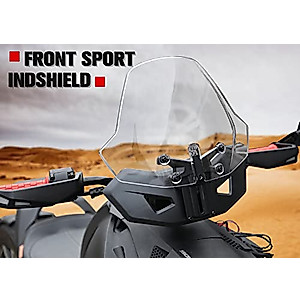 A & UTV PRO Sport Windshield & Aluminum Handguards for Can-Am Ryker All Models, Adjustable Vented Windscreen, Handlebars Hand Guard Protector Accessories, Replace OEM # 219401023, 219400771, 219400998