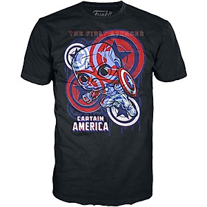 Captain america Marvel Patriotic Age (Art Series) - Pop! & Tee Men's Funko Pop! Standard M